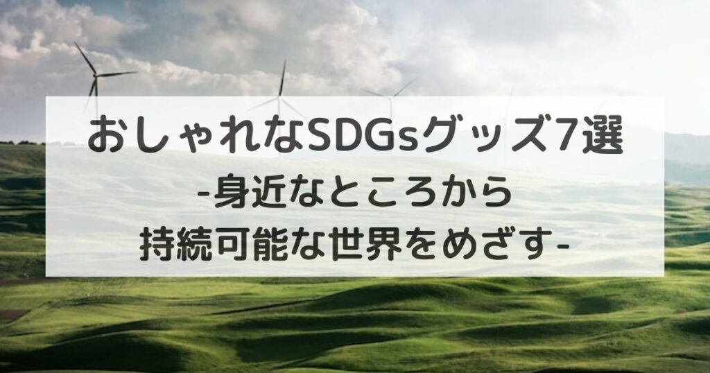 おしゃれなSDGsグッズ7選｜身近なところから持続可能な世界をめざす | ハピシェアブログサイト